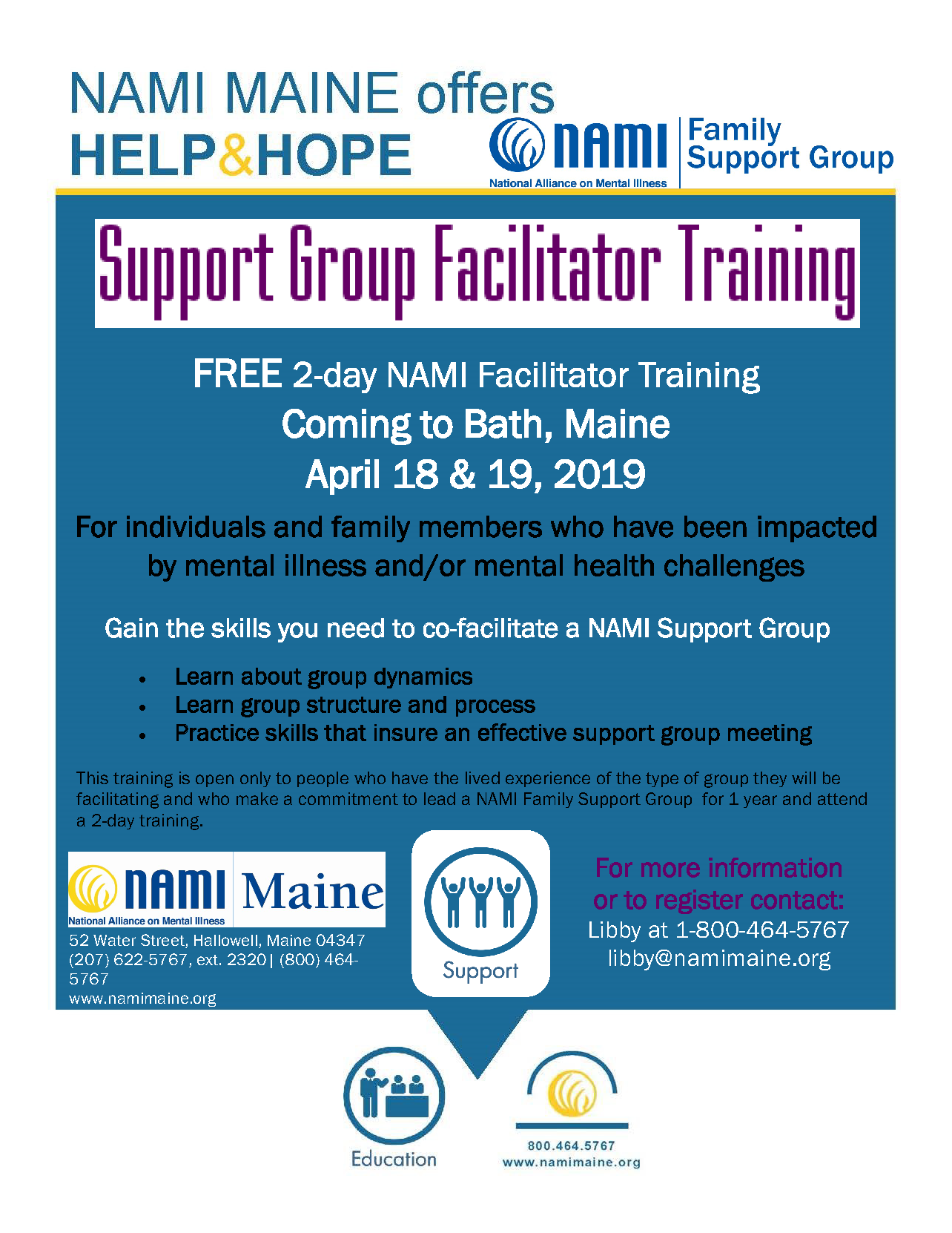FREE 2-day NAMI Facilitator Training - Midcoast Youth Center